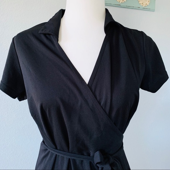 JKLA California | Dresses | Jkla California Short Sleeved Black Wrap ...